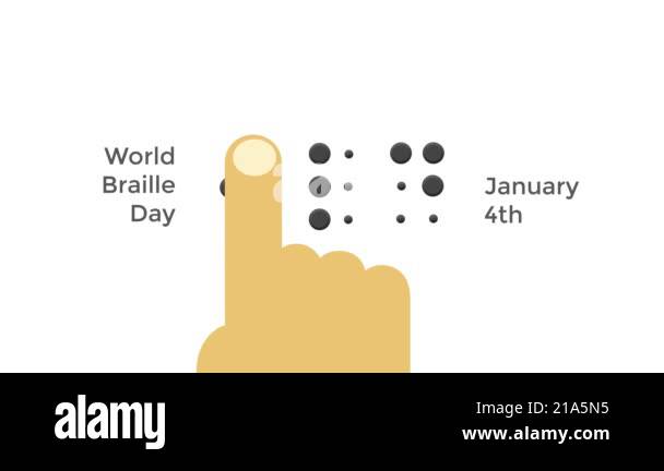 Animated braille icon with line animation, representing the tactile ...