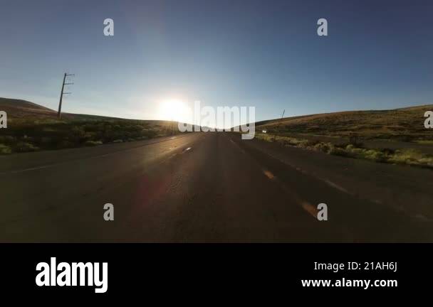 North Reno Highway Sunset Rear View 01 Driving Plates of 395 Southbound ...