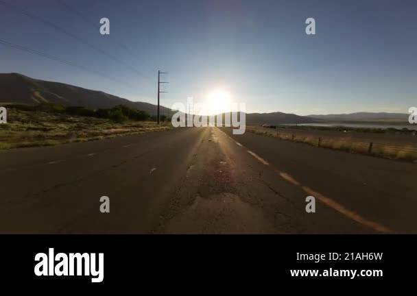 North Reno Highway Sunset Rear View 03 Driving Plates of 395 Southbound ...