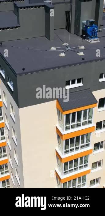 Exterior of a modern high rise building. New apartment building of ...