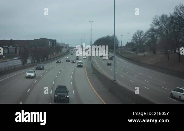Cars on multiple lines highway Stock Video Footage - Alamy