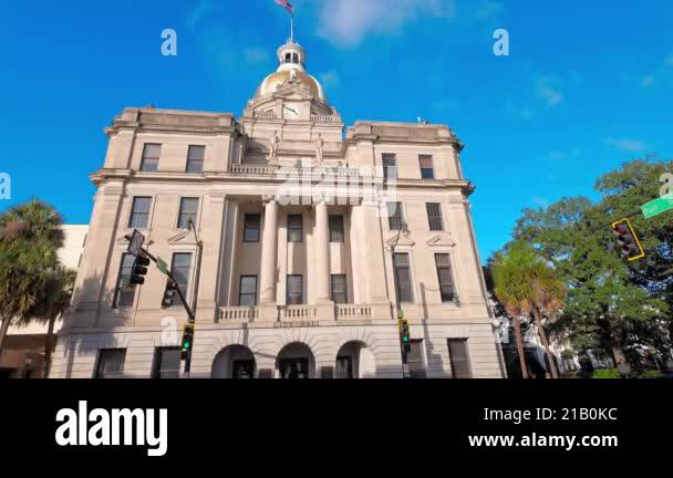 Savannah City Hall in the historic district of Savannah Georgia ...