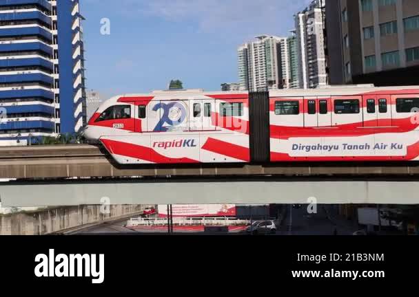 Kuala Lumpur, Malaysia - 24 Dec 2024: LRT , Monorail moves on the track ...