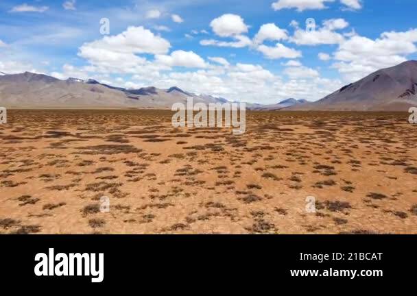 An aerial view of beautiful himalayan mountains at moray plains ...