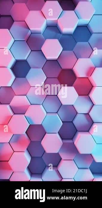 Colorful 3D Hexagonal Pattern with Gradient Shades Stock Video Footage ...
