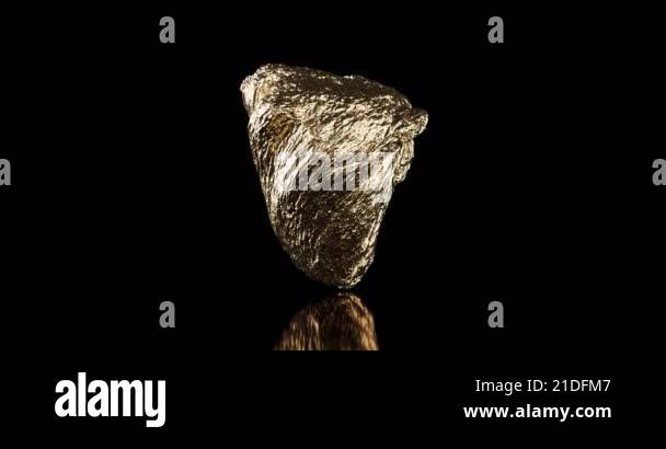 4k Resolution Video: Pure Shiny Gold Nugget Seamless Loop Rotating on a ...
