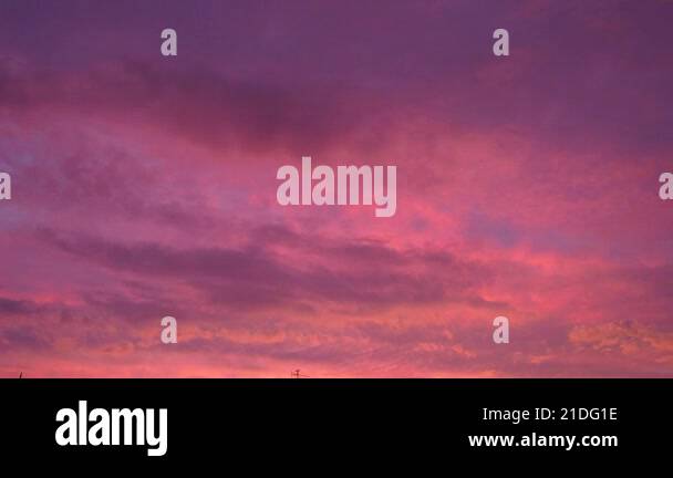 Pink purple sunset sky clouds. Soft cold hue of lilac and violet casts ...