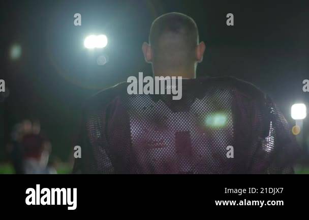 Football Stadium Tunnel: Successful Athletic American Football Player ...