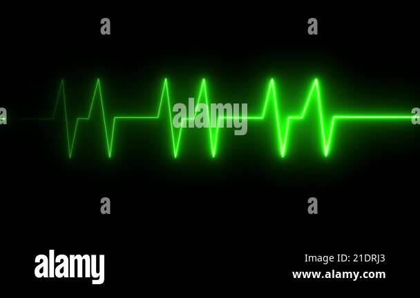 A neon heartbeat icon animation features a glowing heart with pulsating ...