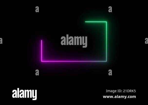 A neon rectangle icon features a glowing rectangular outline, often ...