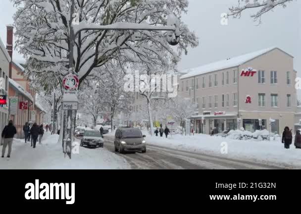 December 3, 2023. Munich, Germany has been hit by heaviest snowfall ...