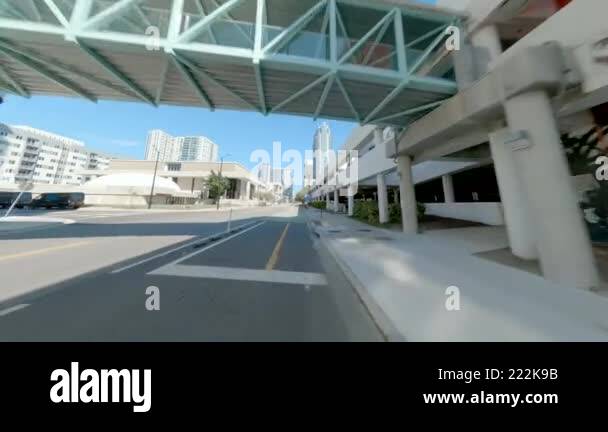 Tampa, FL, USA - October 15, 2024: Bike ride pov Downtown Tampa bike ...