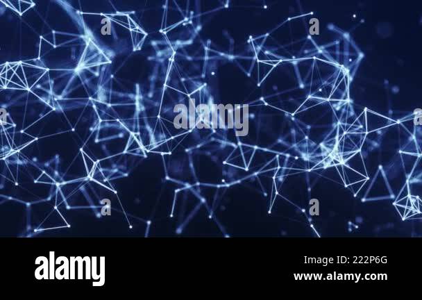 Blue glowing background of lines and dots, plexus background, high tech, tech background ...