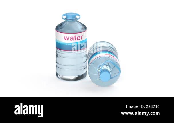 Two big water bottles on white background Stock Video Footage - Alamy