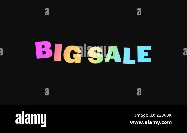 Big sale gradient text animation footage on black background. Special ...