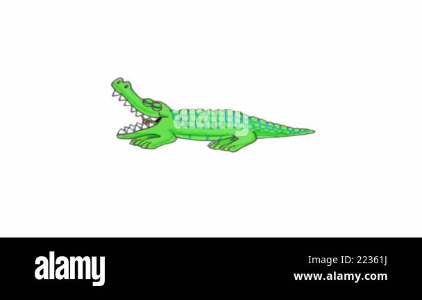 crocodile cartoon animated drawings over white Stock Video Footage - Alamy