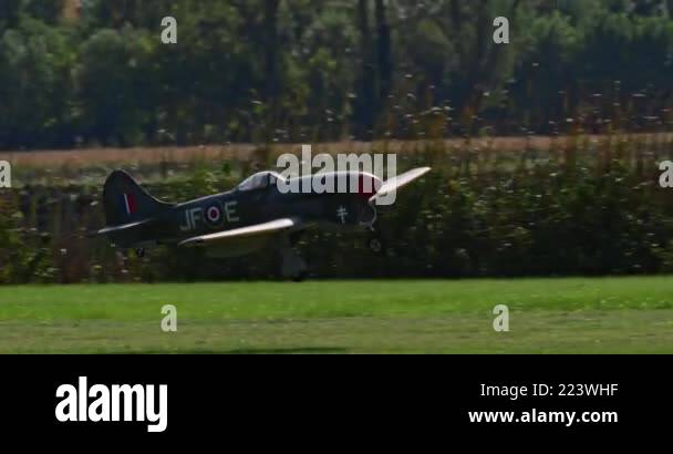 Padua Italy October 6 2024: Realistic RC model of Hawker Tempest lands ...