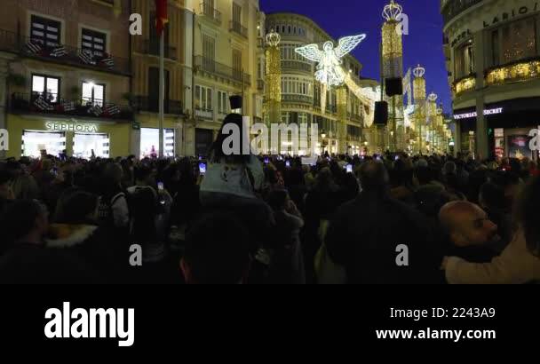Malaga Spain, 23rd December 2024: Footage of the town centre of Malaga ...