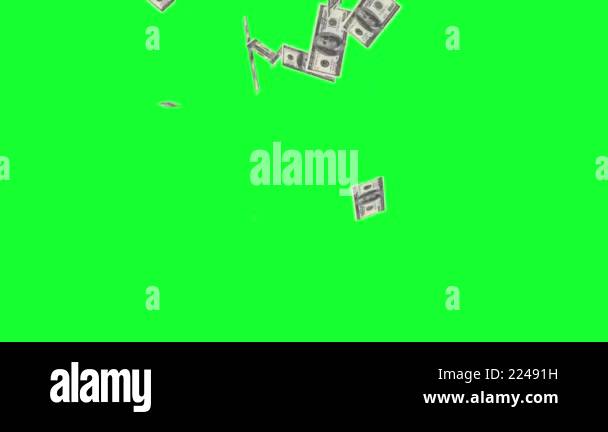 american dollars notes falling. floating flying bills on green ...