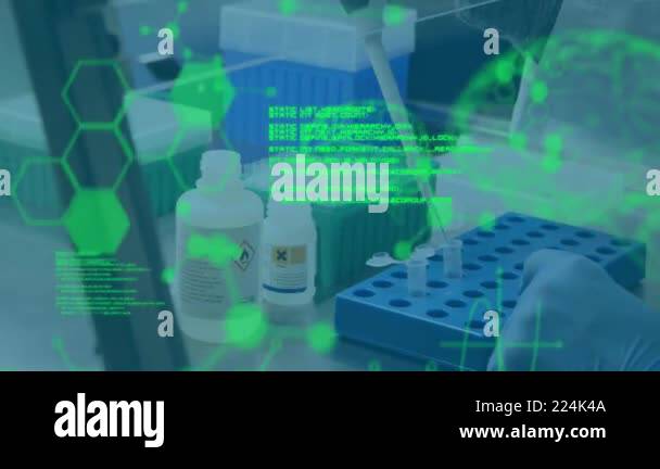 Animation of scientific data processing and human brains over scientist ...