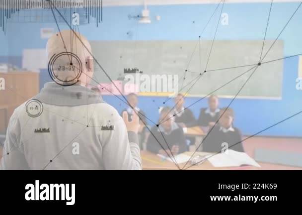 Animation of network of connections over diverse schoolchildren with ...