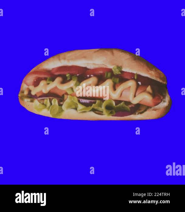 blue burger with a blue cheese on a green plate Stock Video Footage - Alamy