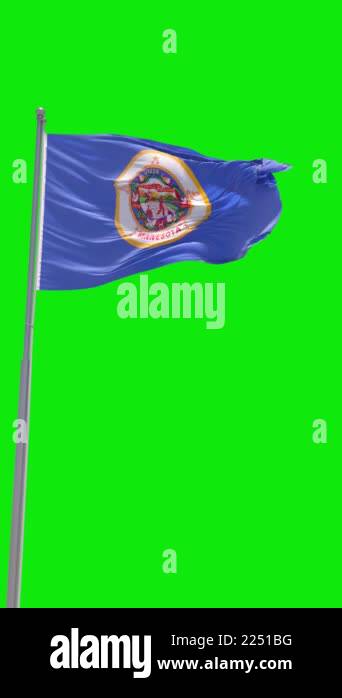 Minnesota Flag 19832024 USA on flagpole vertical Cinematic Realistic ...