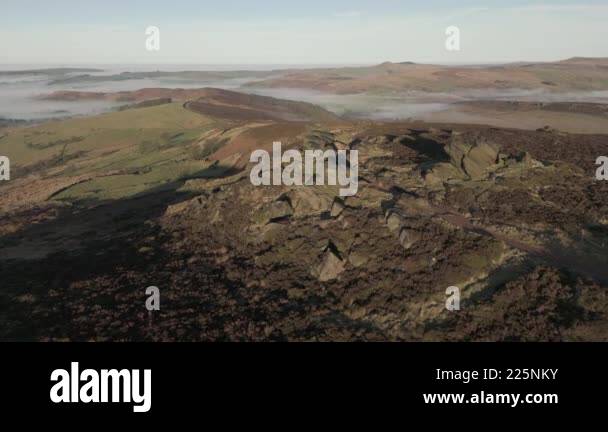 Cinematic aerial drone orbit reveal shot sequence 1 of 2 of a rugged ...