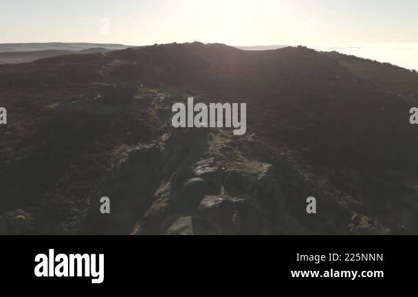 Cinematic aerial drone orbit reveal shot sequence 2 of 2 of a rugged ...