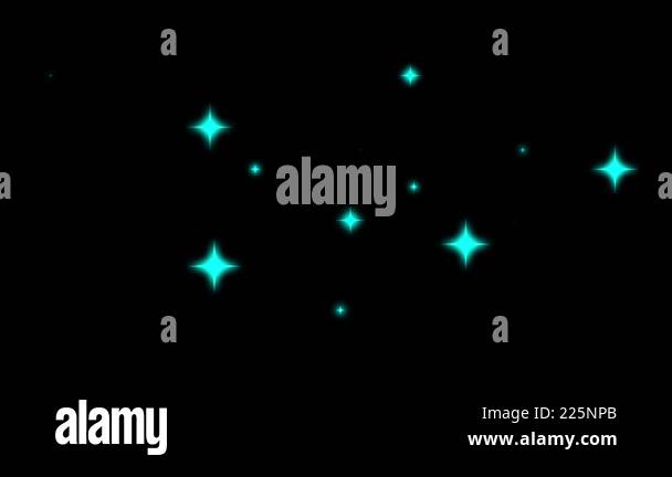Animation Of Twinkling star motion graphics with black screen background. Shimmering ligh, magic ...