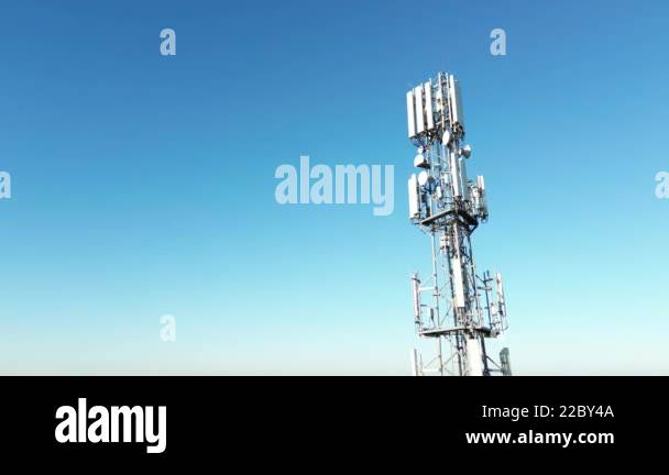 Mobile signal tower in rural environment Stock Video Footage - Alamy