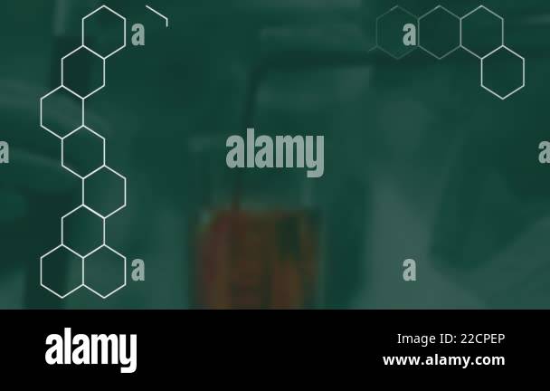Animation of scientific data processing over laboratory. Global science ...