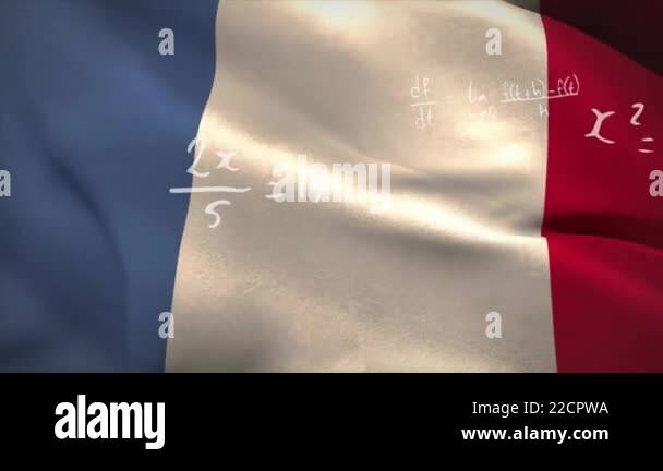 Animation of data processing over flag of france. Technology, flags and ...