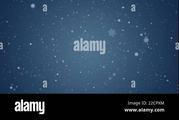 Animation of snow flakes falling on blue background. Winter, christmas ...