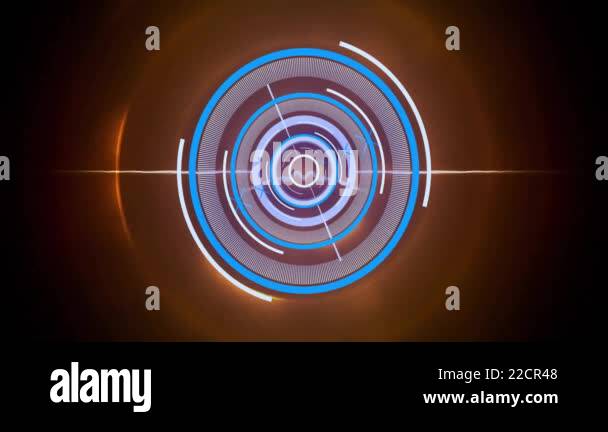 Futuristic circular HUD animation with blue and white elements over ...