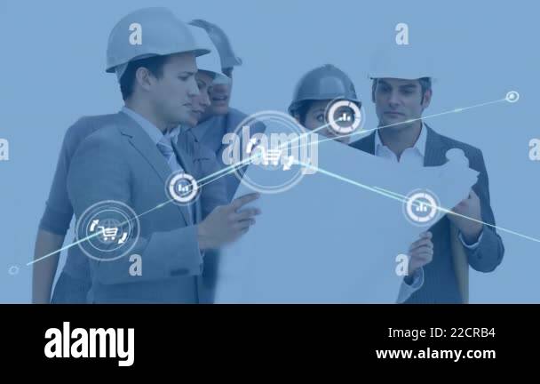 Animation of network of connections and diverse architects with ...