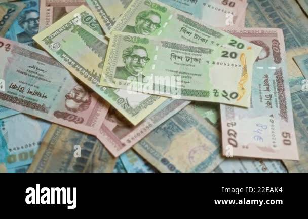 Bangladeshi banknotes showcasing the diverse denominations of taka ...