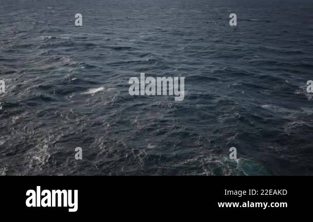 Expansive ocean view with deep blue waves and textured sea surface ...