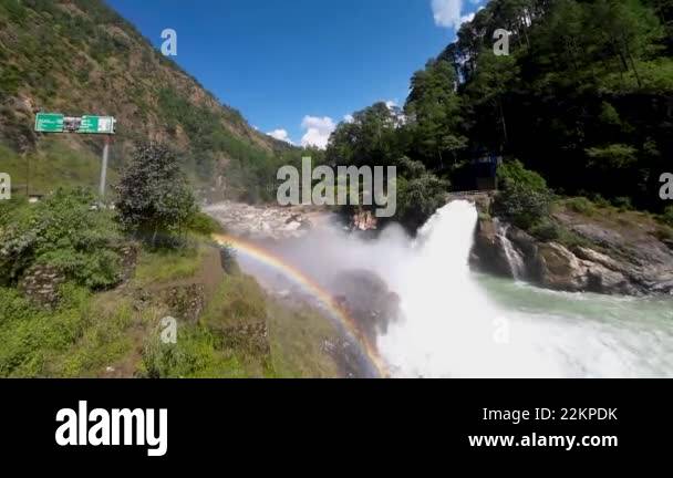 Witness the mesmerizing scene of white foam water gushing from a water ...