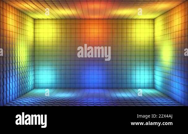 Broadcast Pulsating Hi-Tech Blinking Illuminated Cubes Room Stage ...