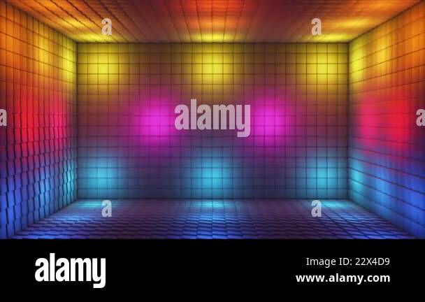 Broadcast Pulsating Hi-Tech Blinking Illuminated Cubes Room Stage ...