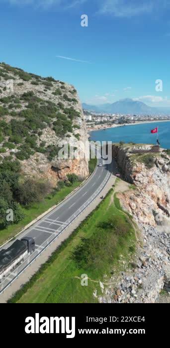 road from drone sea resort magnificent view drone view road. High ...
