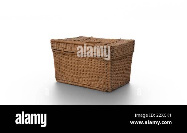 wicker crate on white background Stock Video Footage - Alamy