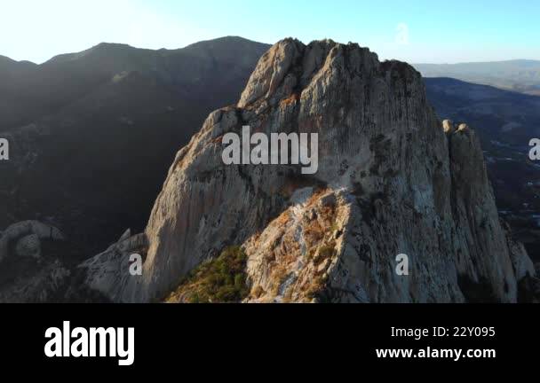 Bernal Rock Mountain in Queretaro at Sunset, famous place in Mexico for ...