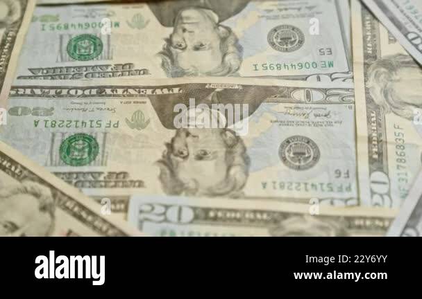 United states dollar banknotes scattered around displaying various ...