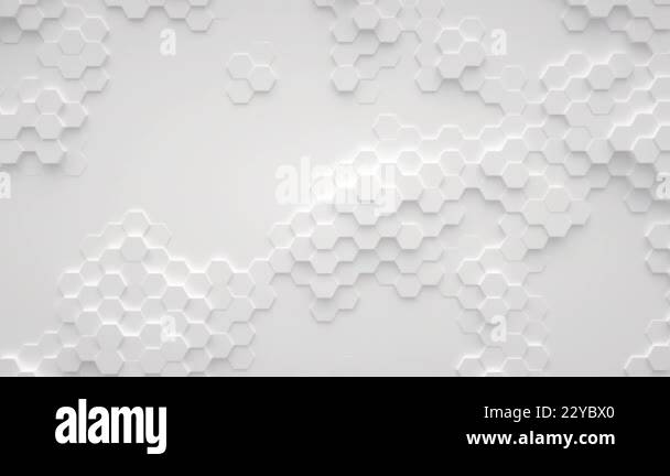 Abstract ivory motion background from random moving hexagons, seamless loop animation Stock ...