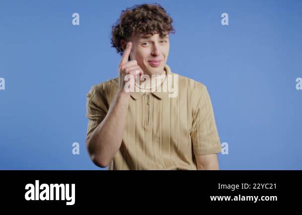 Handsome brainy man with gesture - you, think about it. Looking camera ...