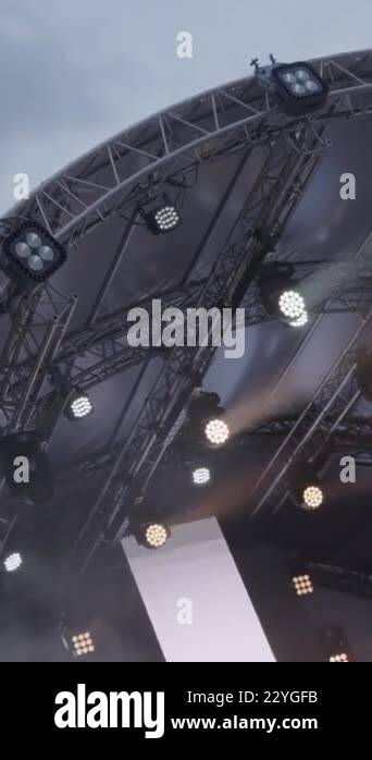 A detailed close up view of a contemporary stage structure featuring ...