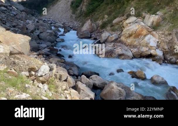 Gushing green waters of the Kali river on the way to Adi Kailash in ...