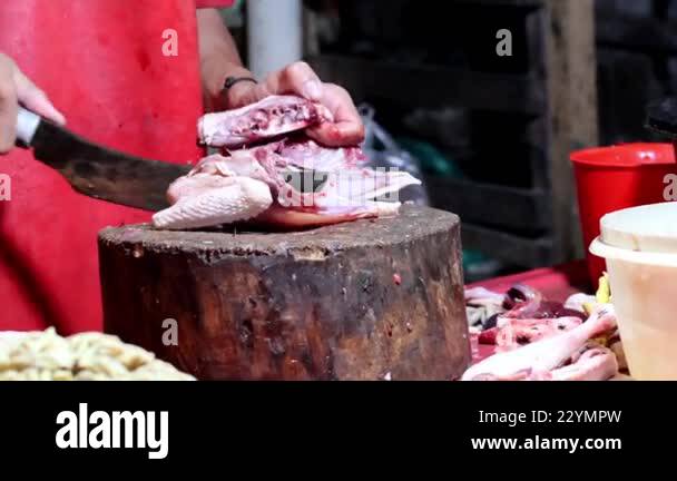 Balikpapan January 04,2025 Chicken trader at a traditional market ...